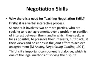 Clinical Legal Education: Teaching Negotiation Skills | PPTX