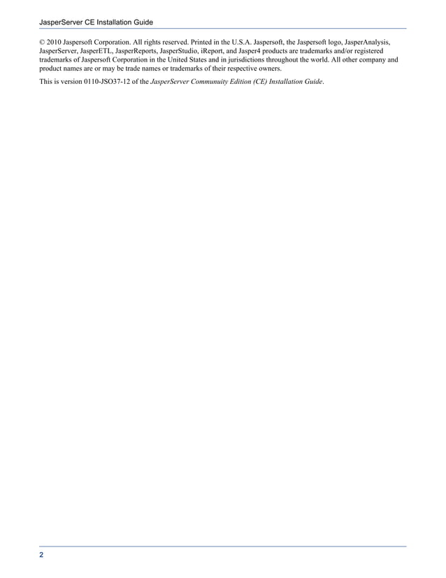Jasper server ce-install-guide | PDF