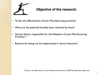 A Study On the Effectiveness Of Lean Manufacturing Practices In MSME ...