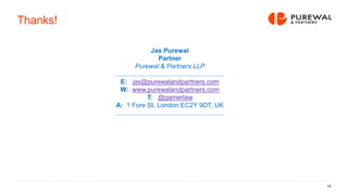 The Business and Law of eSports (in 20 minutes) | Jas Purewal | PPTX