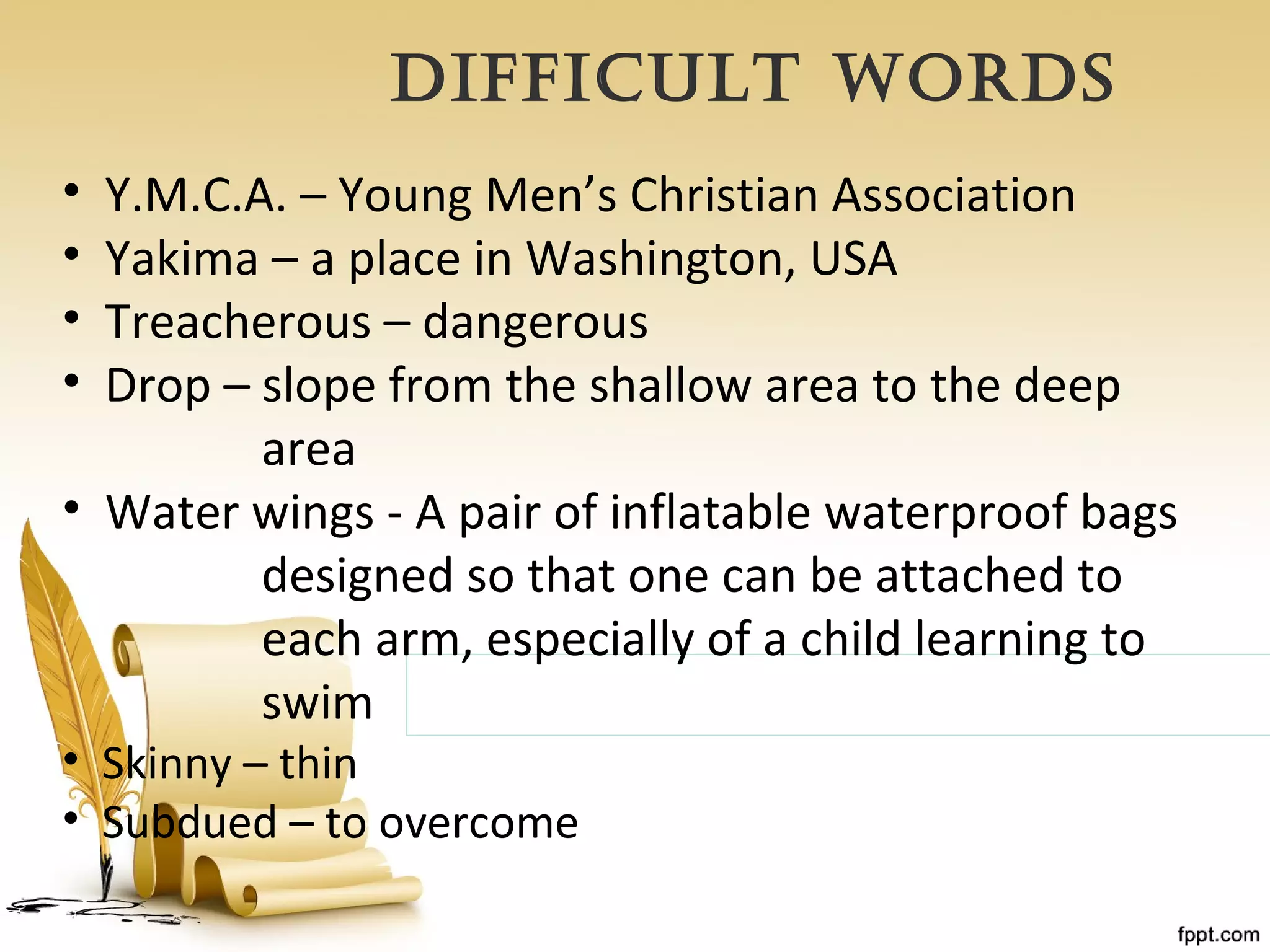 Chapter DEEP WATER CLASS 12 CBSE | PPT