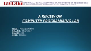 Physics lab ppt for btech students in engineetin | PPT