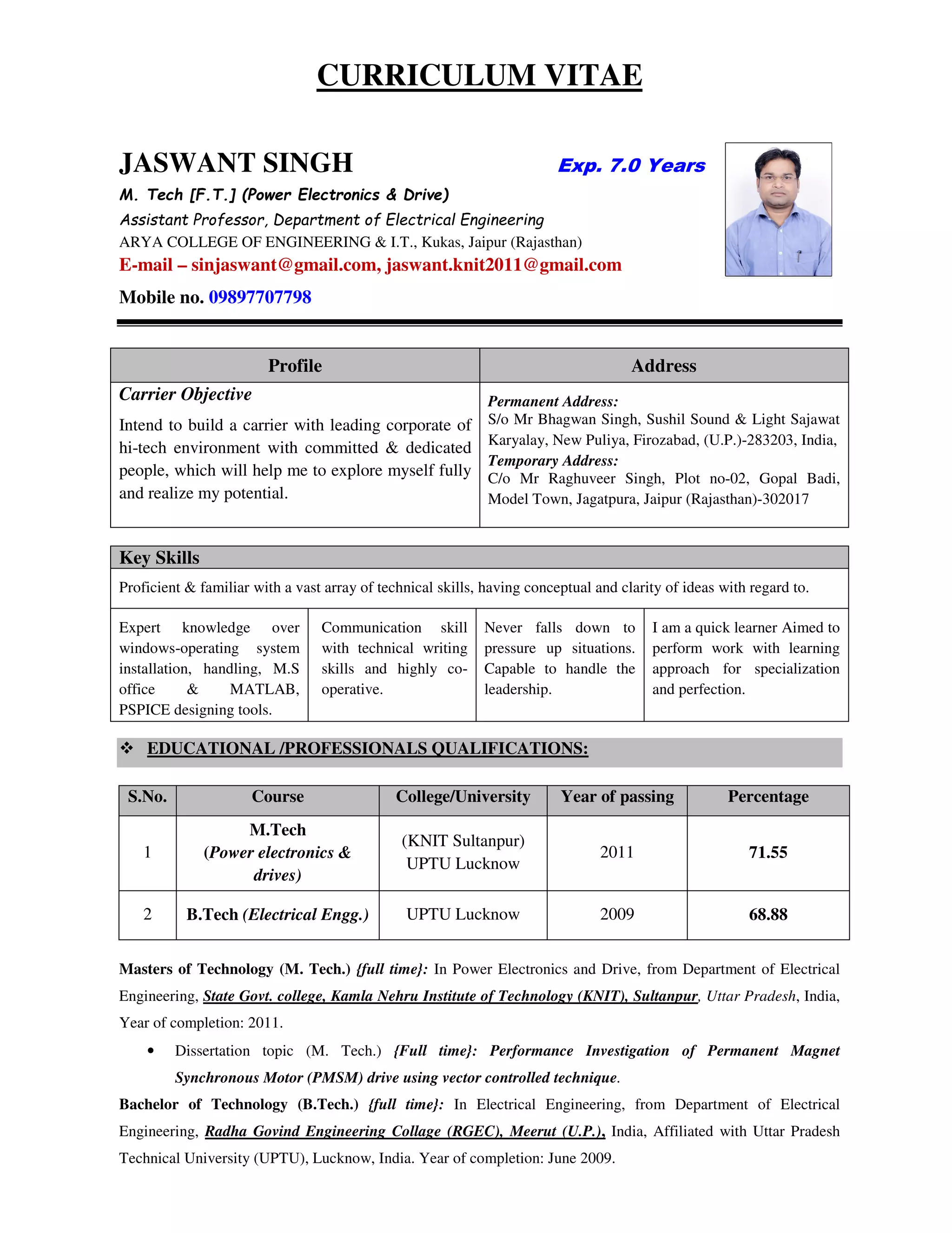 Jaswant singh cv- 14-may_2018 (1) | PDF