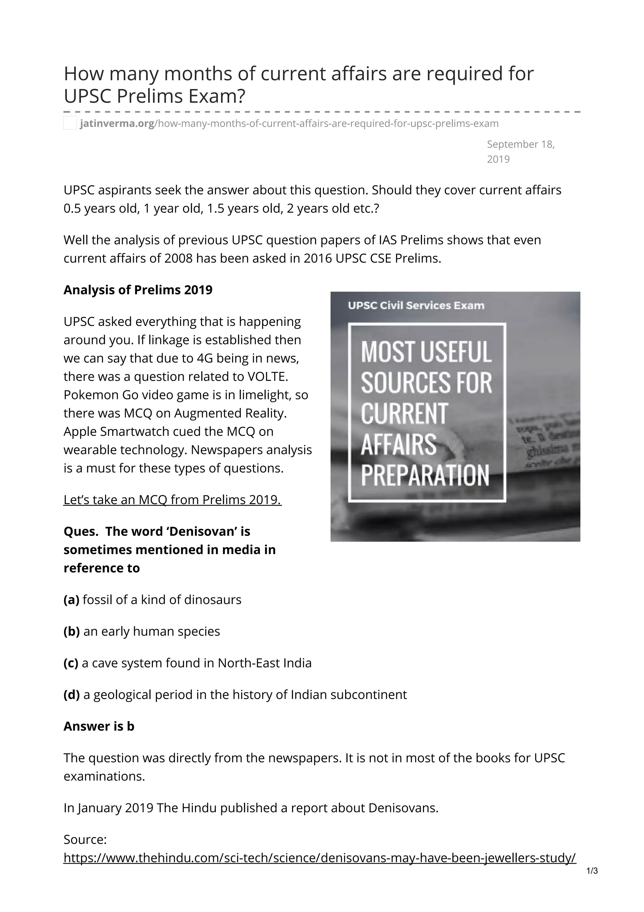 Current Affairs are required for upsc prelims exam | PDF