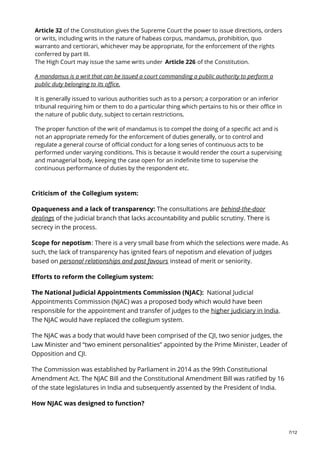 Collegium System of India | PDF