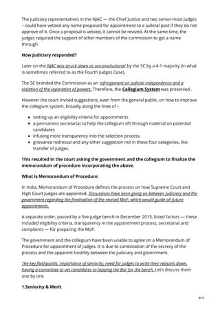 Collegium System of India | PDF