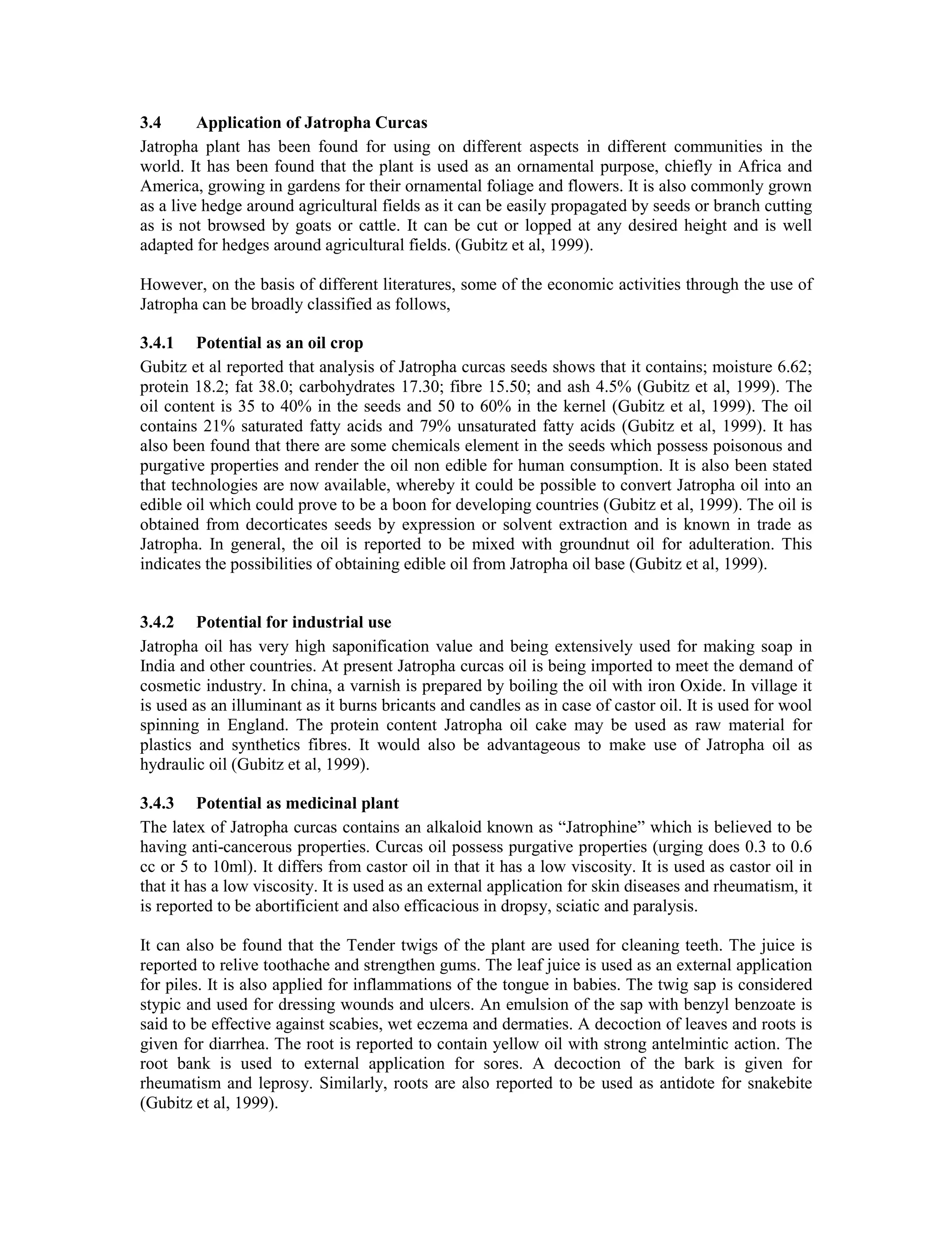 Jatropha Curcas and Its Potential Applications | PDF