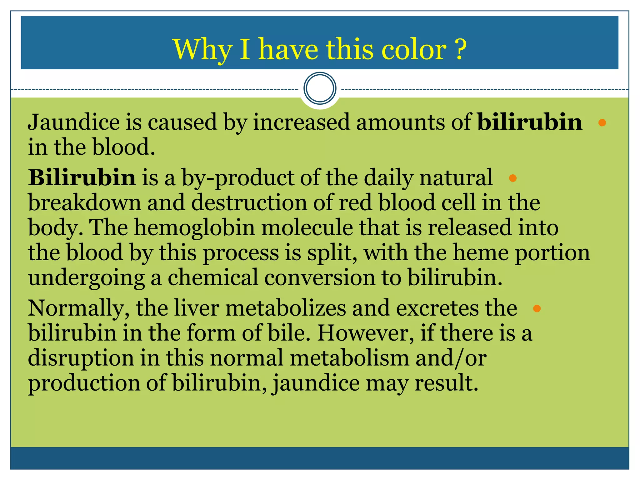 Jaundice | PPTX | Blood Disorders | Diseases and Conditions