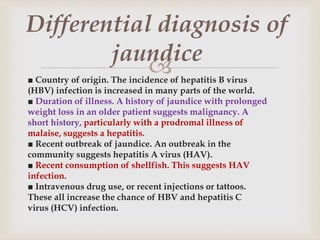 jaundice-(three types)- pre hepatic, hepatic , post hepatic | PDF