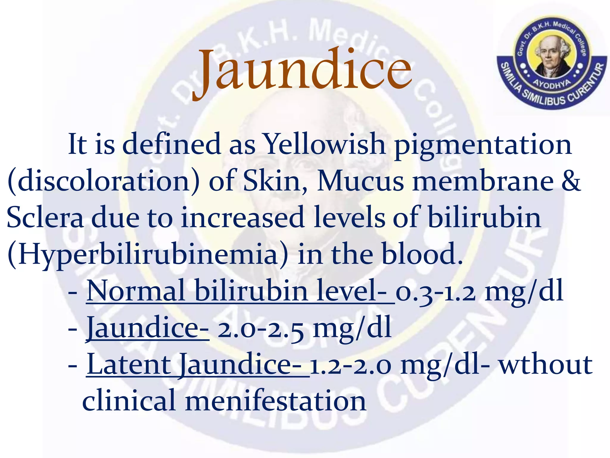 Jaundice Pathology | PPTX