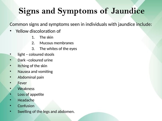 Jaundice Unveiled: Understanding Its Pathophysiology | PPT