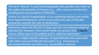 Jaundice /icterus in small animals pathophysiology of jaundice | PPTX