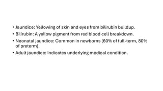 Jaundice, Diagnosis , Treatment, Complications | PDF