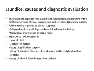 Jaundice.pptx causes and diagnostic evaluation | PPTX