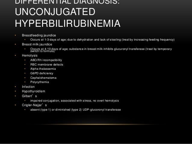 Hyperbilirubinemia Differential Diagnosis Medical