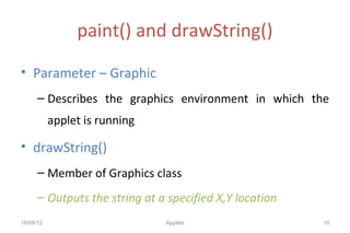 Applets_Basic Introduction | PPT