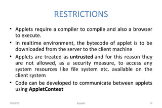 Applets_Basic Introduction | PPT