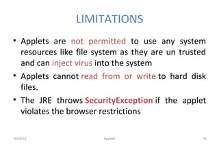 Applets_Basic Introduction | PPT
