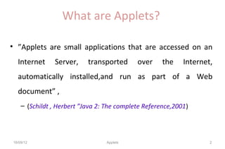 Applets_Basic Introduction | PPT