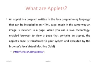 Applets_Basic Introduction | PPT