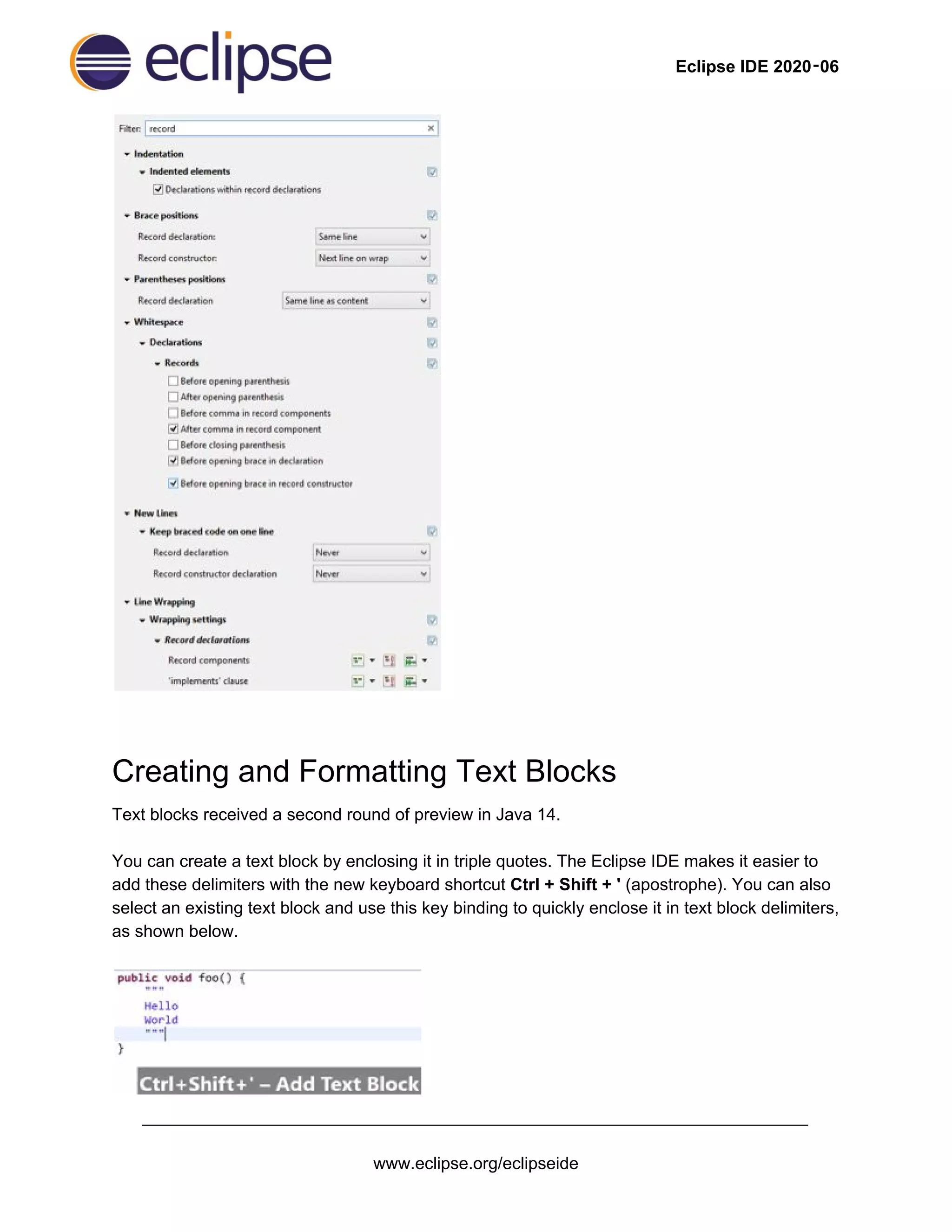 Java 14 support in Eclipse IDE | PDF