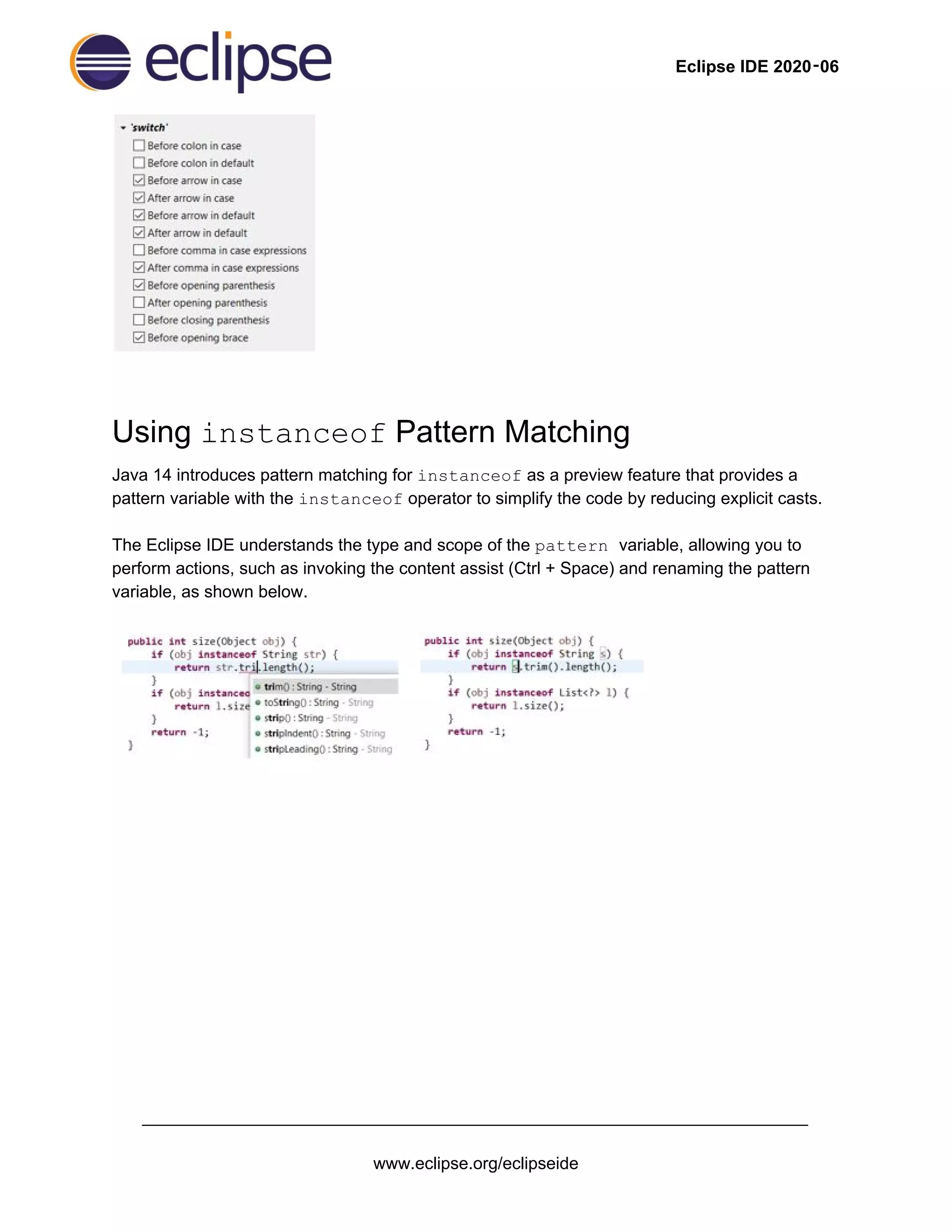 Java 14 support in Eclipse IDE | PDF