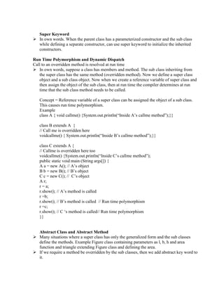 JAVA Notes - All major concepts covered with examples | DOCX