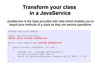 Embedding Java code in a Jolie Service | PPT