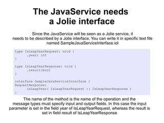 Embedding Java code in a Jolie Service | PPT