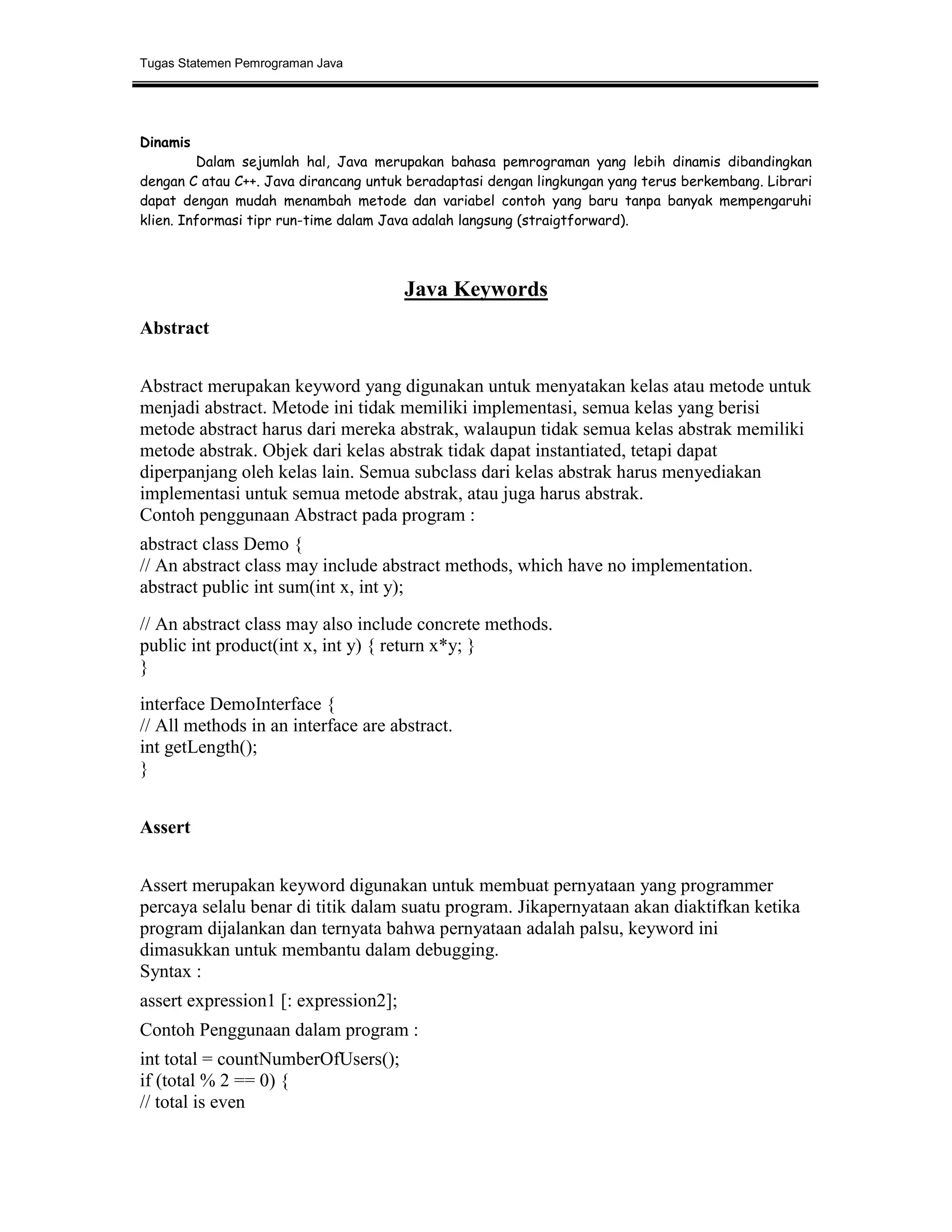 Struktur Pemrograman Java | PDF