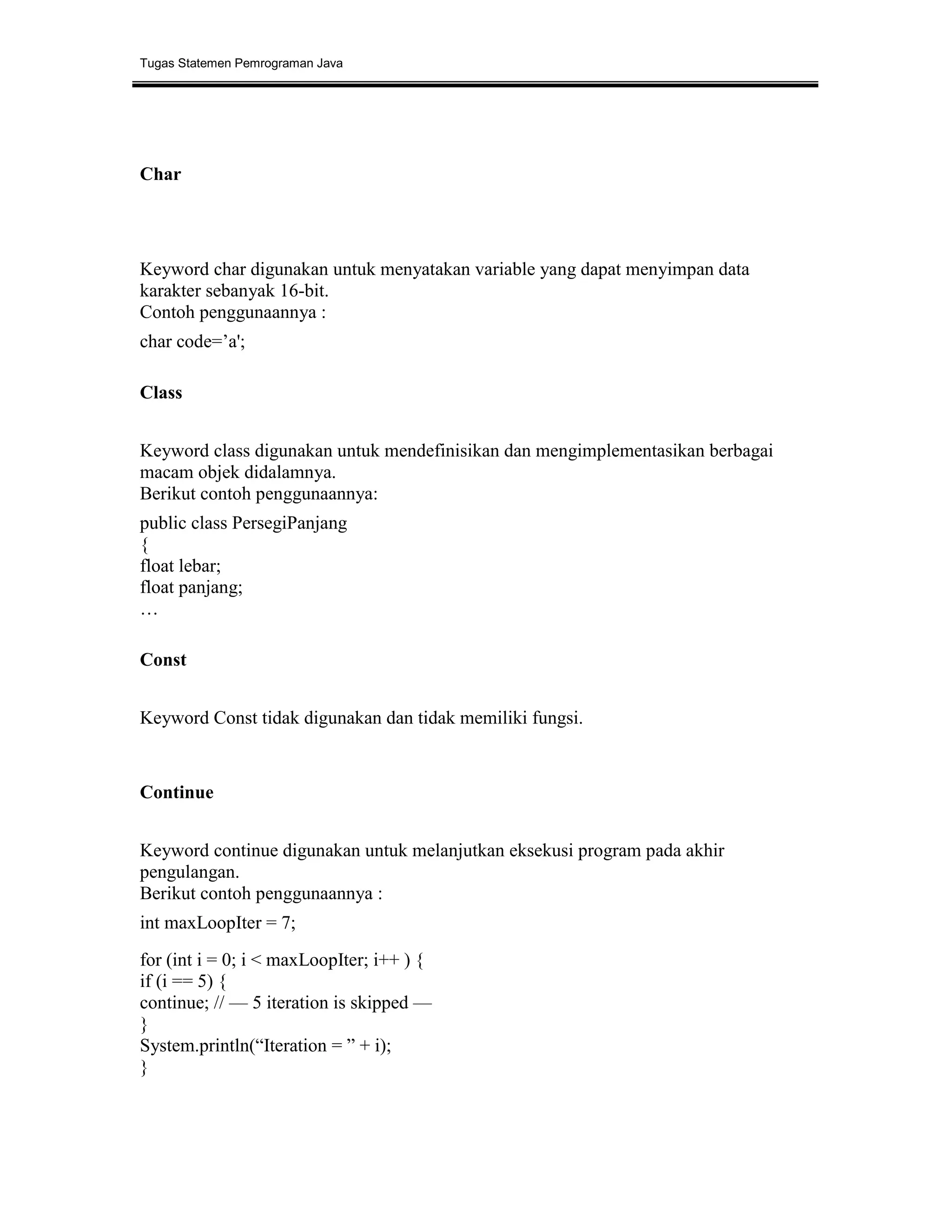 Struktur Pemrograman Java | PDF