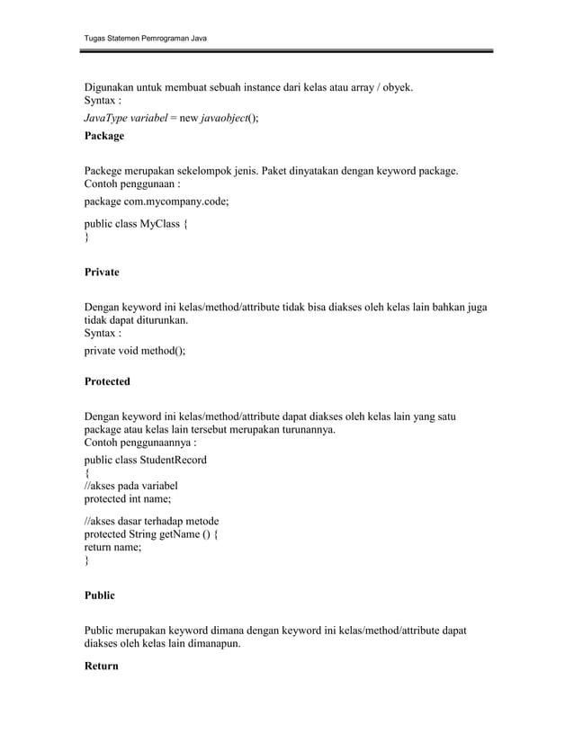 Struktur Pemrograman Java | PDF