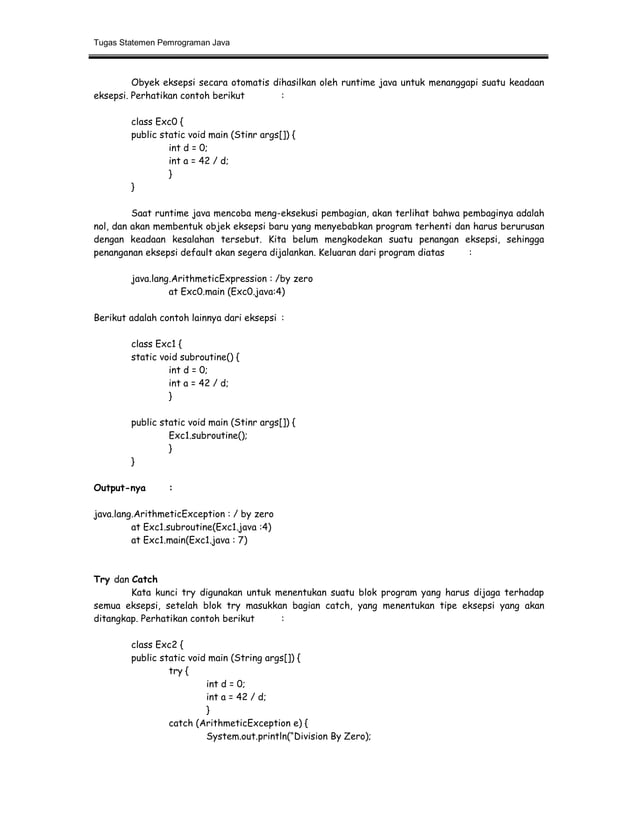 Struktur Pemrograman Java | PDF
