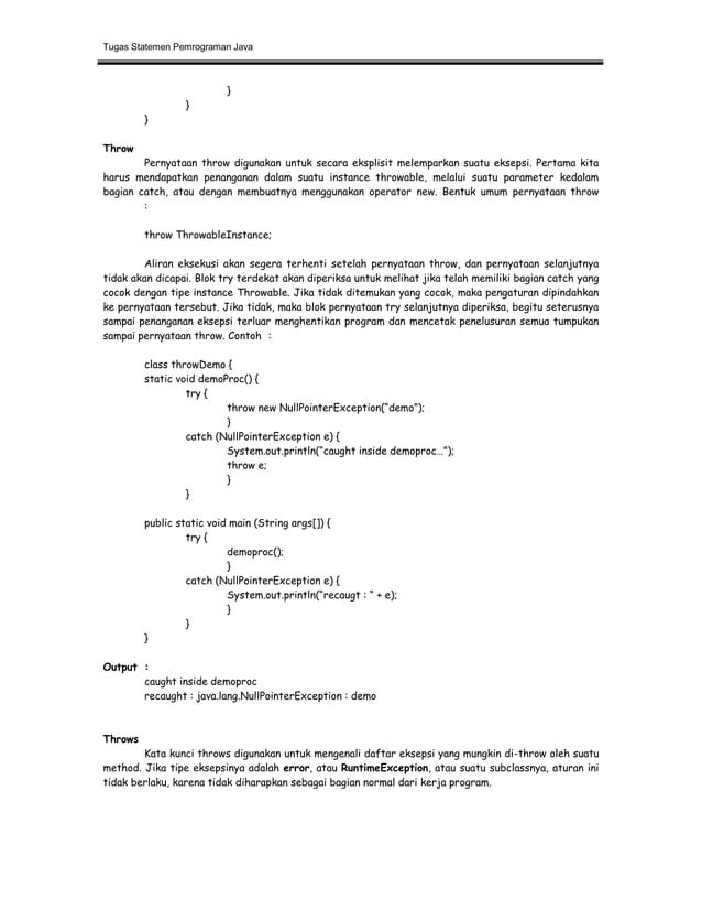 Struktur Pemrograman Java | PDF