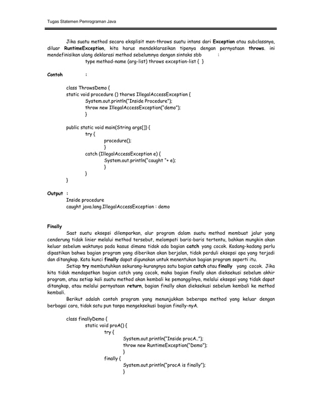 Struktur Pemrograman Java | PDF