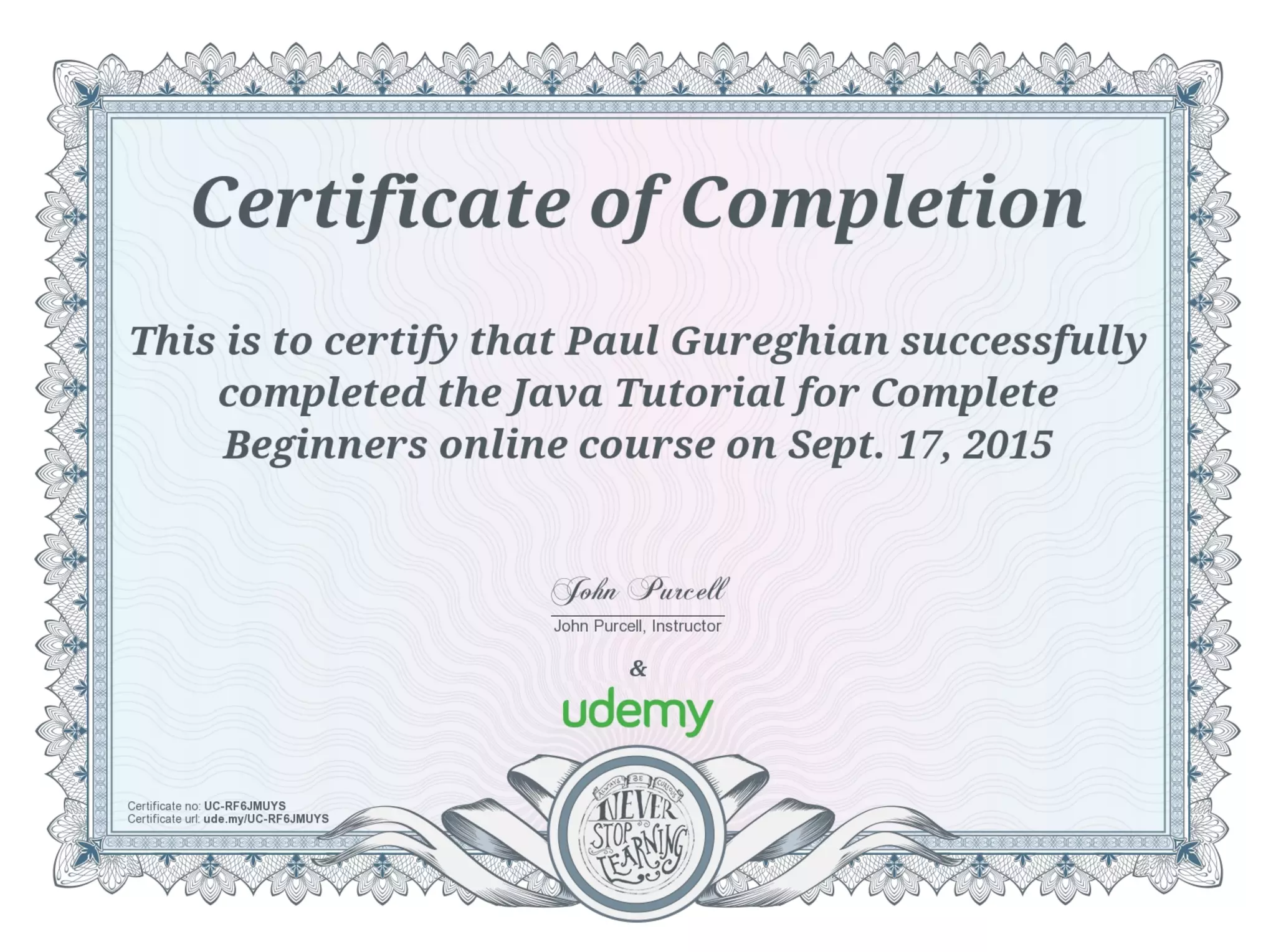 Certification of Completion | PPT | Free Download