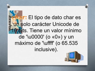 Tipos de datos Java | PPTX