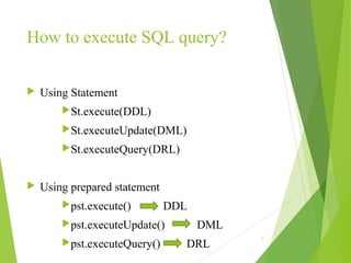 Select query in JDBC | PPT