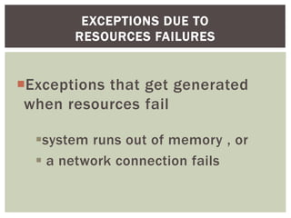 application of exception handling | PPT