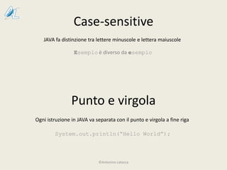 Java - Generalità e convenzioni di stile | PPT