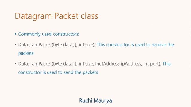Java Datagram Socket Class And Datagram Packet Class Ppt