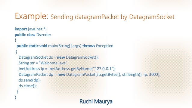 Java Datagram Socket Class And Datagram Packet Class