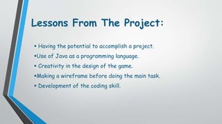 Game using Java | PPTX