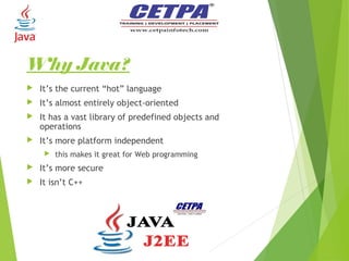 INTRODUCTION TO JAVA | PPT