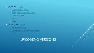Introduction to Basic Java Versions and their features | PPTX
