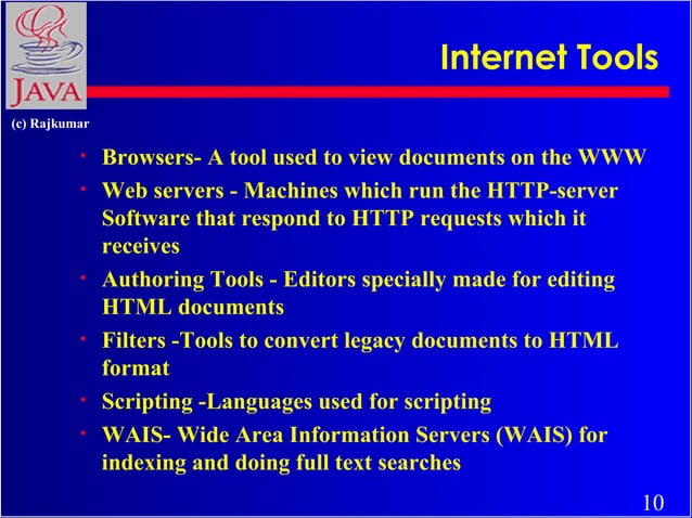 Java and internet fundamentals. | PPT | Web Design and HTML | Internet