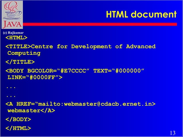 Java and internet fundamentals. | PPT | Web Design and HTML | Internet