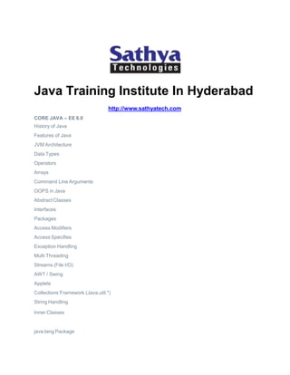 java training in hyderabad, | PDF