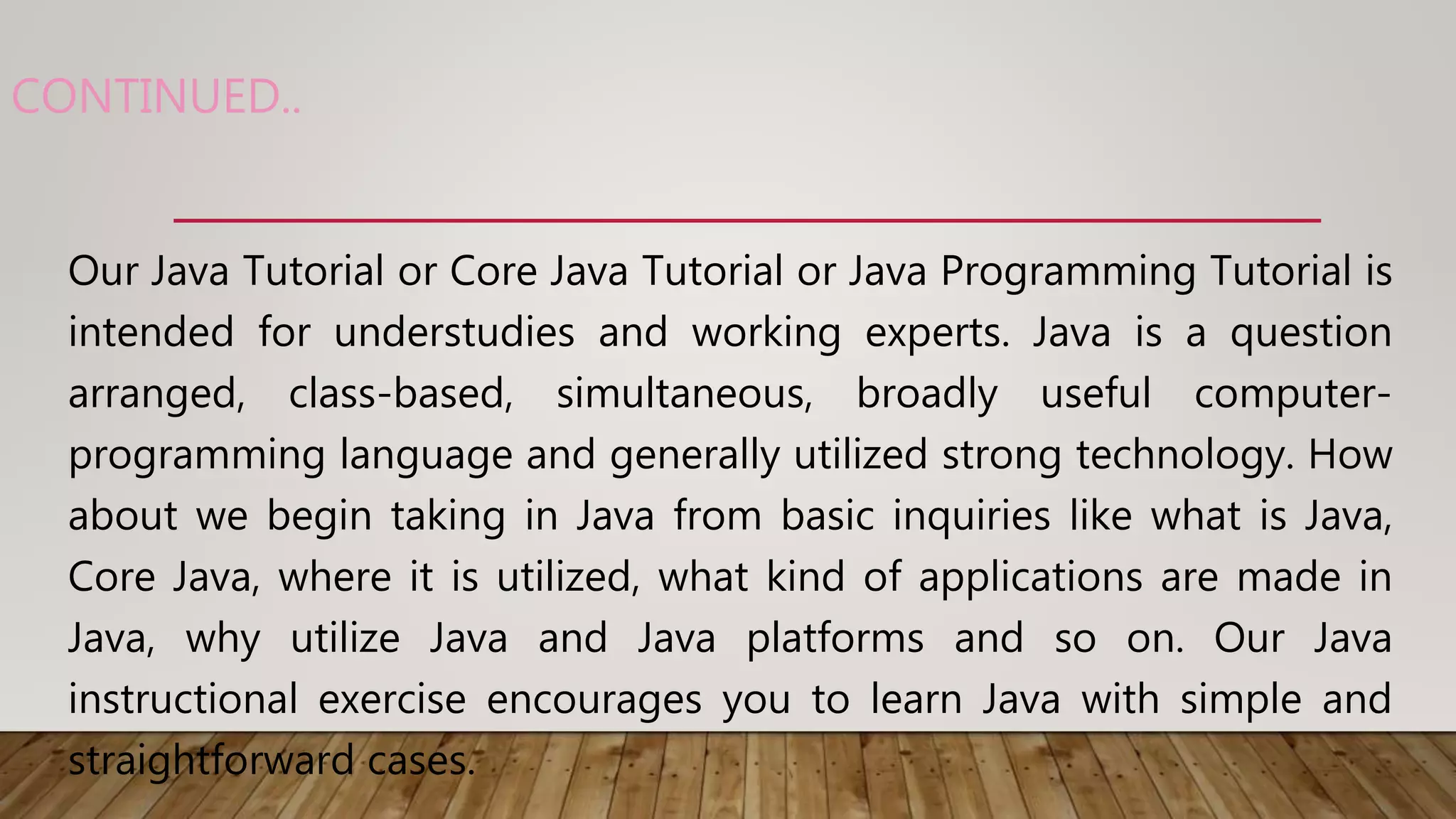 What is Java and its example | PPTX