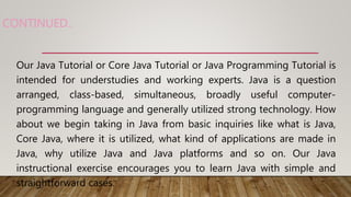 What is Java and its example | PPT